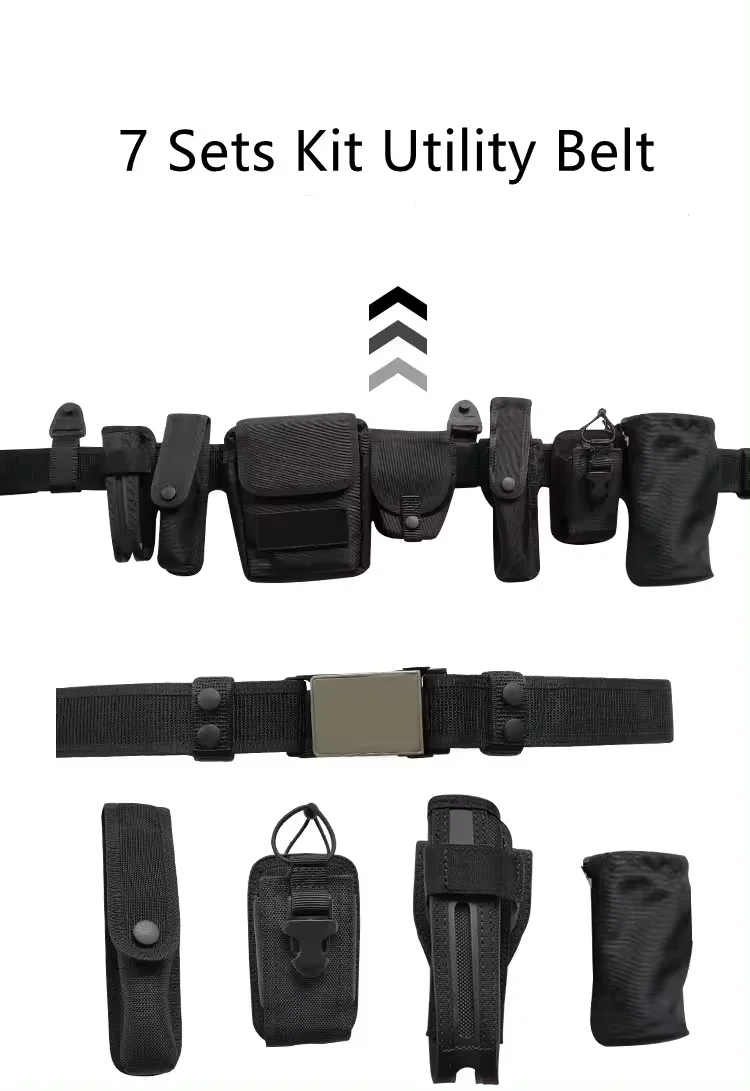 9 In1 Tactical Security Guard Equipment Duty Utility Kit Belt With ...