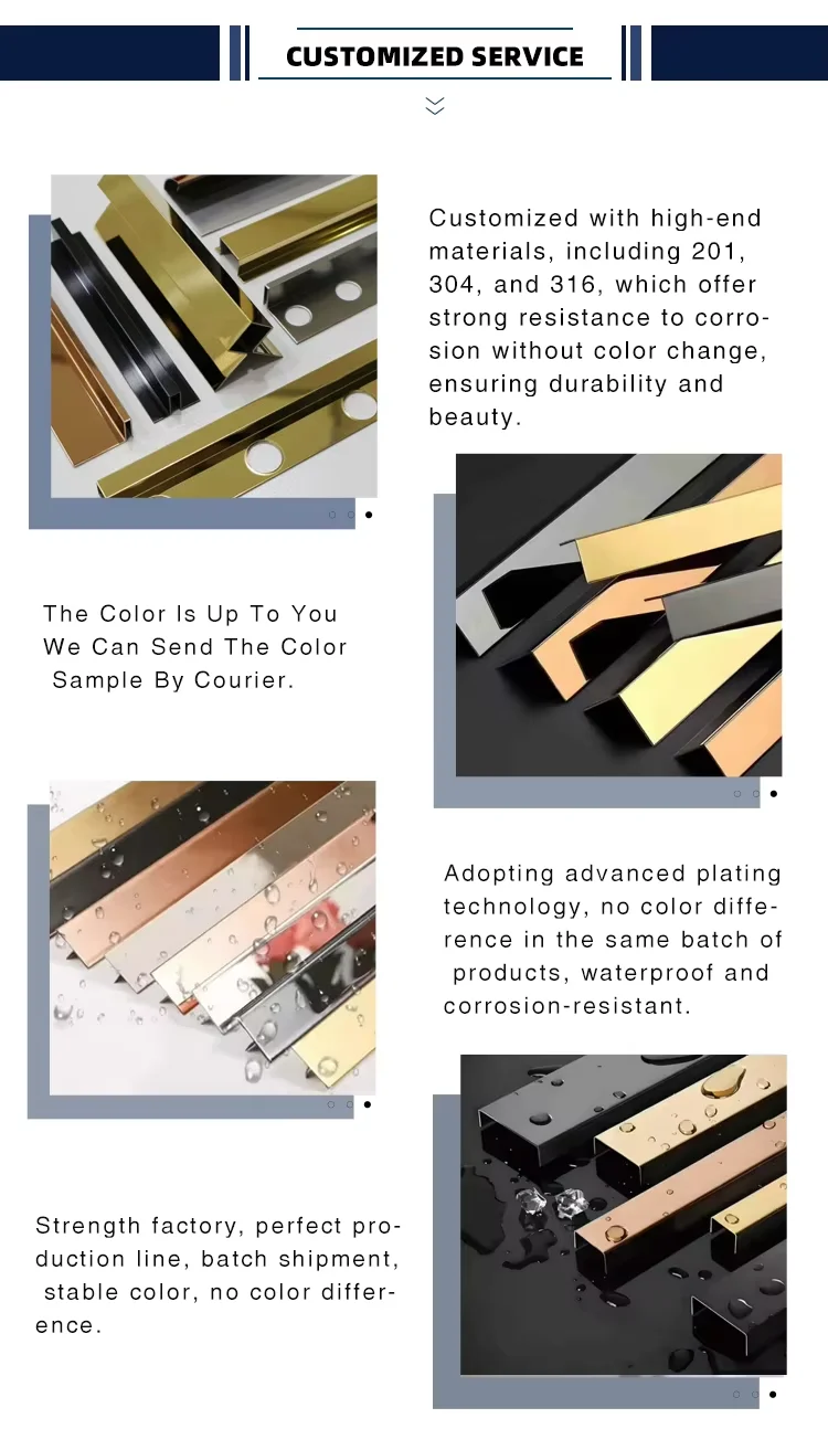 10x10mm U Channel Tile Trim - Decorative Stainless Steel Metal Edge ...