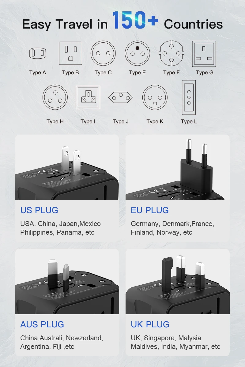 USB International Travel Adapter - Universal & Promotional