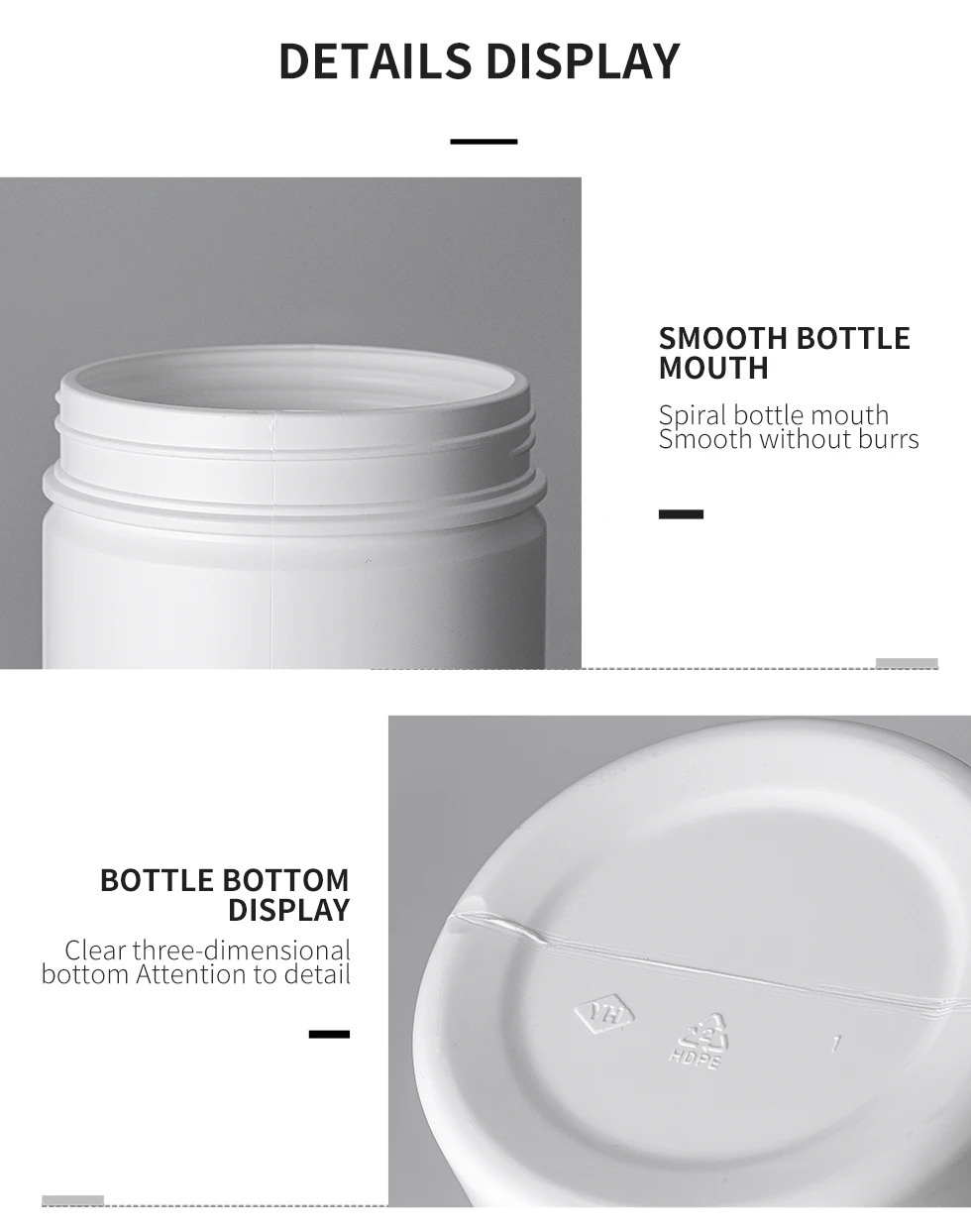 Supplement Bottle - Black Protein Powder Container