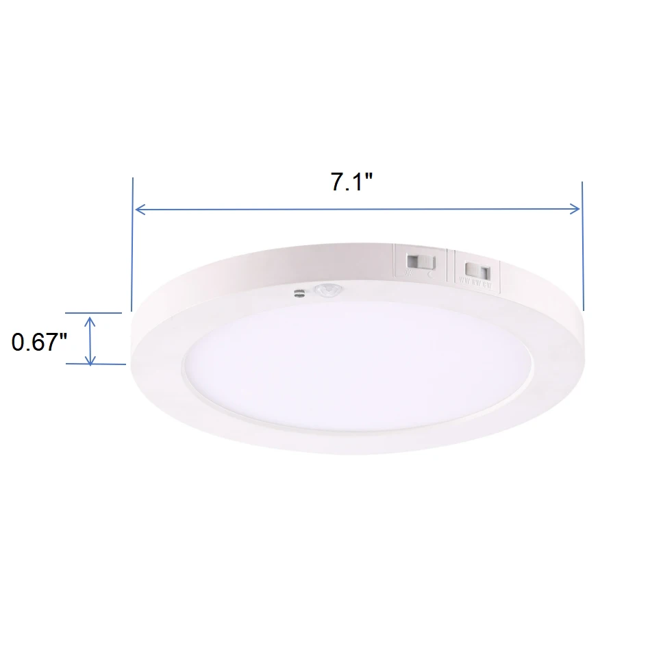 7inch Motion Sensor Led Round Surface Mini Panel 3cct Adjustable 120v ...