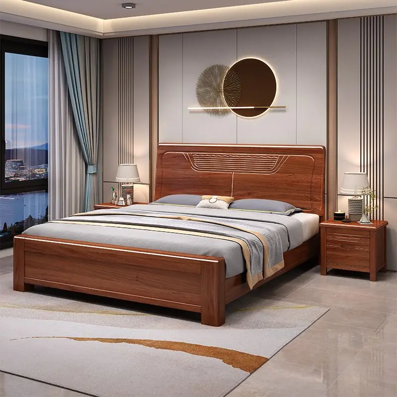 Solid Wood Bed Chinese Style Light Luxury Storage Bed Bedroom Furniture ...