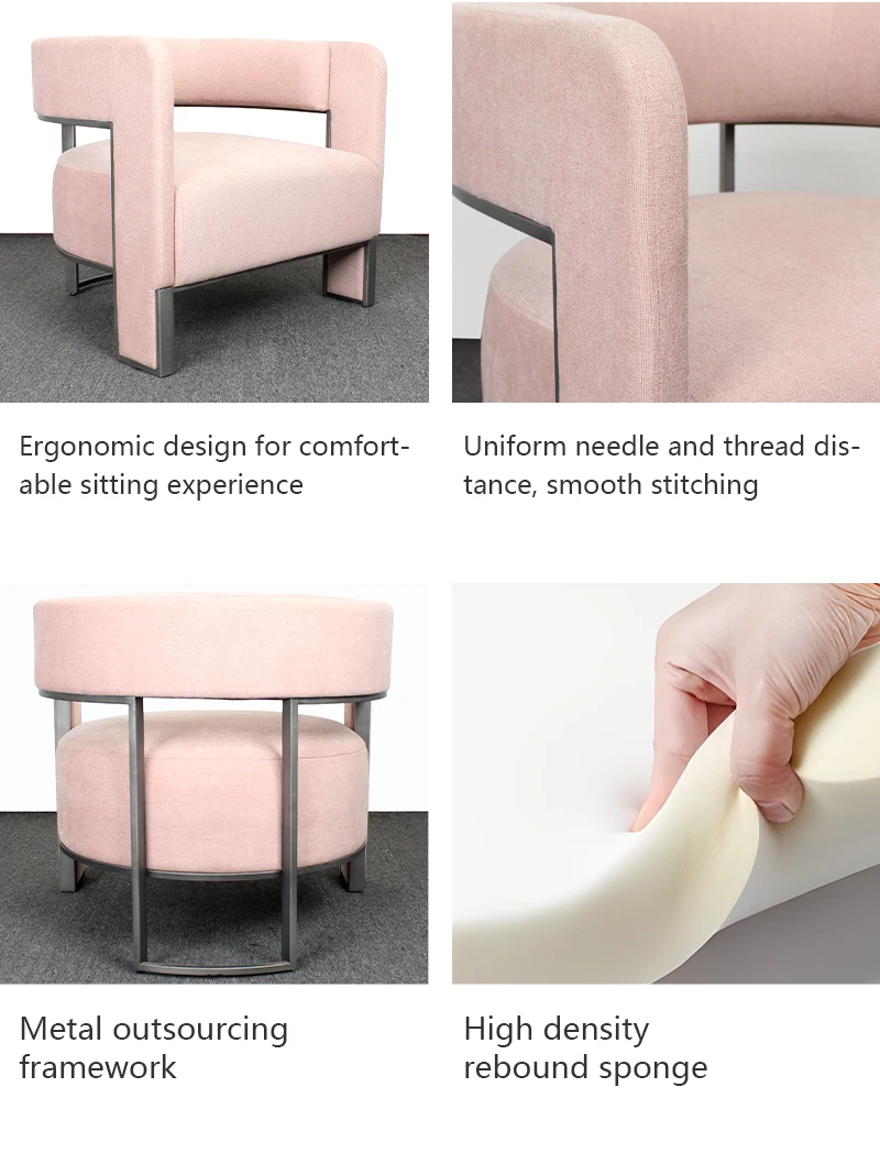 Chingxin Modern Metal Frame Fabric Circular Sofa Armchair Sofa Chair ...