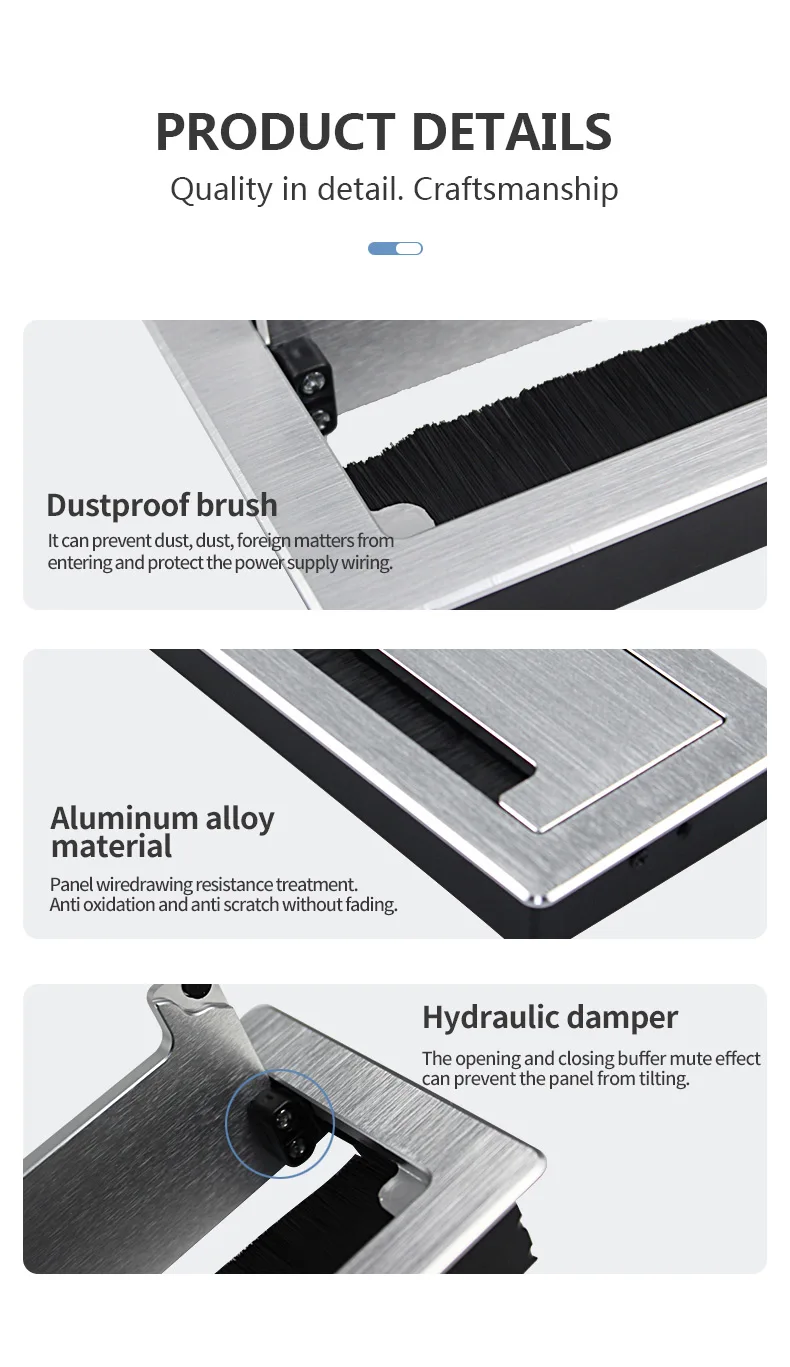 Office Table Cable Soft Closing Manager Desk Furniture Sockets Grommets ...