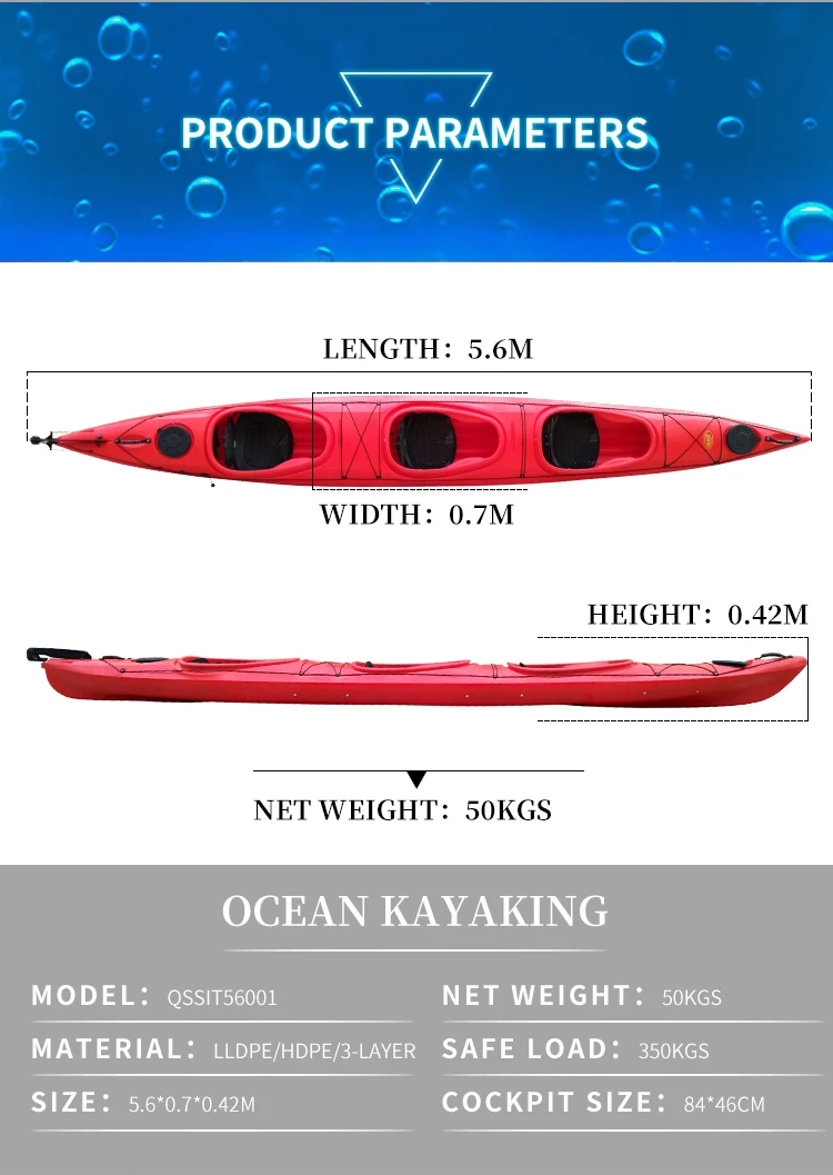 Factory Direct Sale 3 Person Roto-molding Lldpe Plastic Material Sit In ...