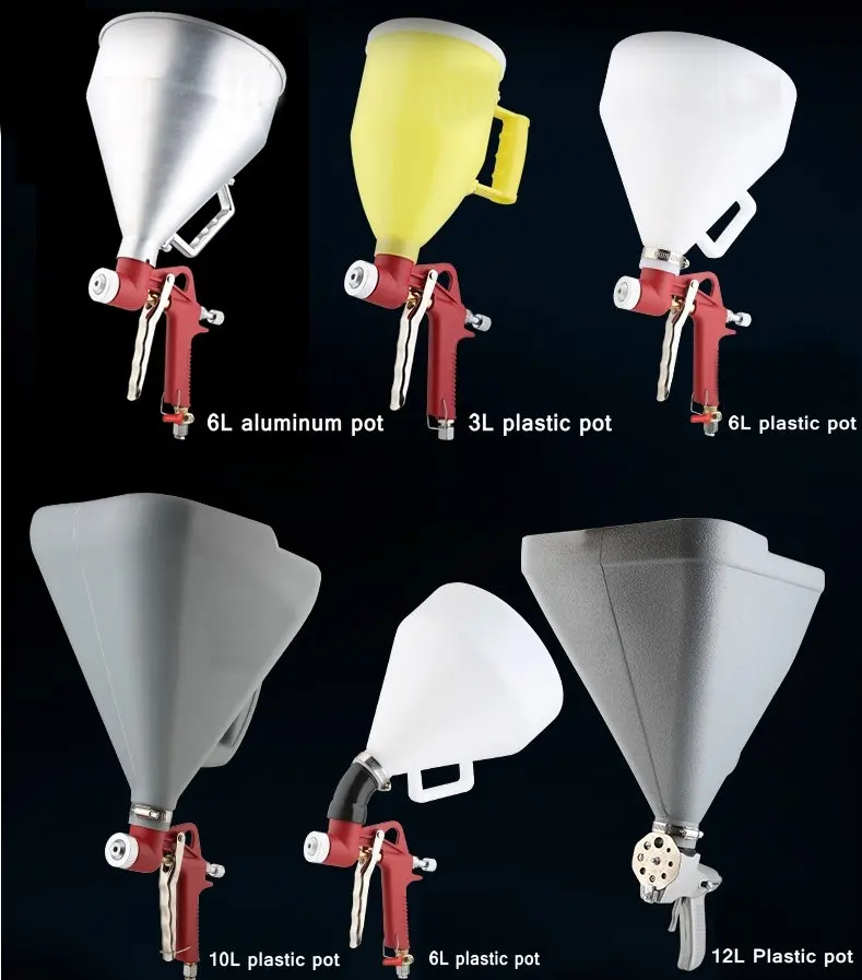 Sicopro Air Red Blue Hopper Spray Gun Texture Plastic Cup 4500 Ml 4mm ...