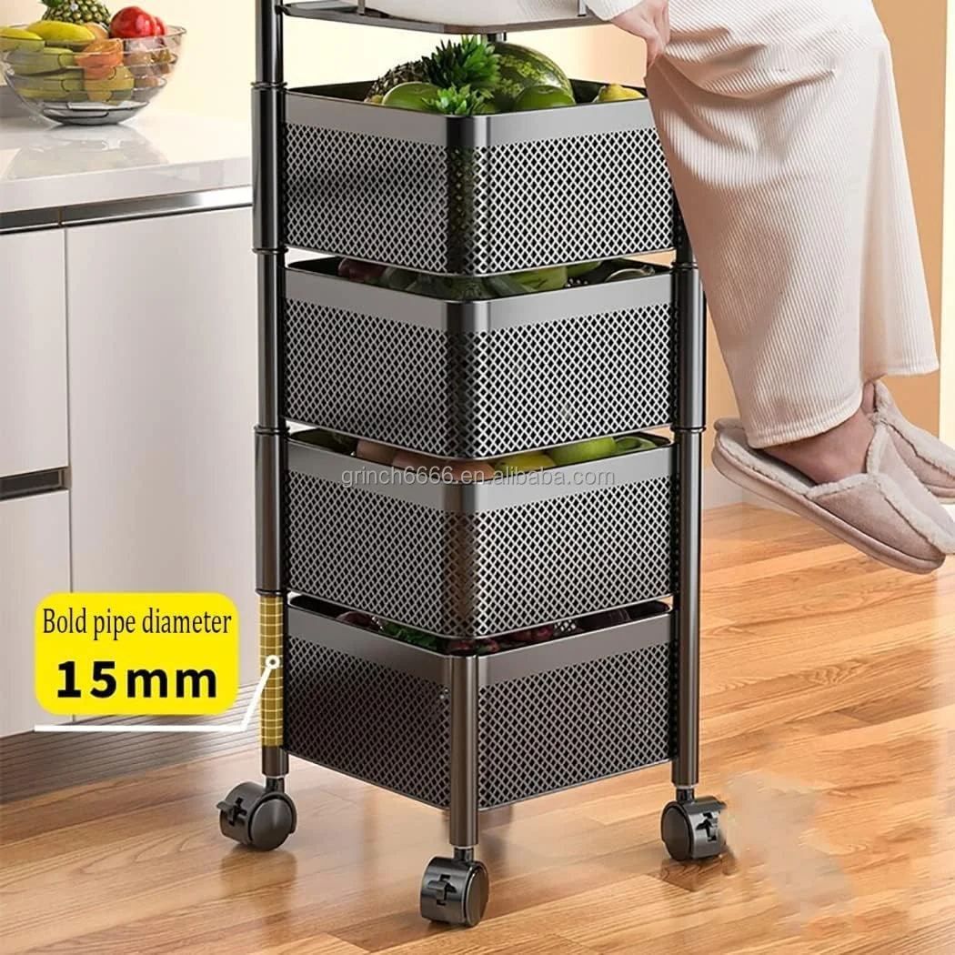 5 Layer Metal Frame Shelf - Efficient Kitchen Storage
