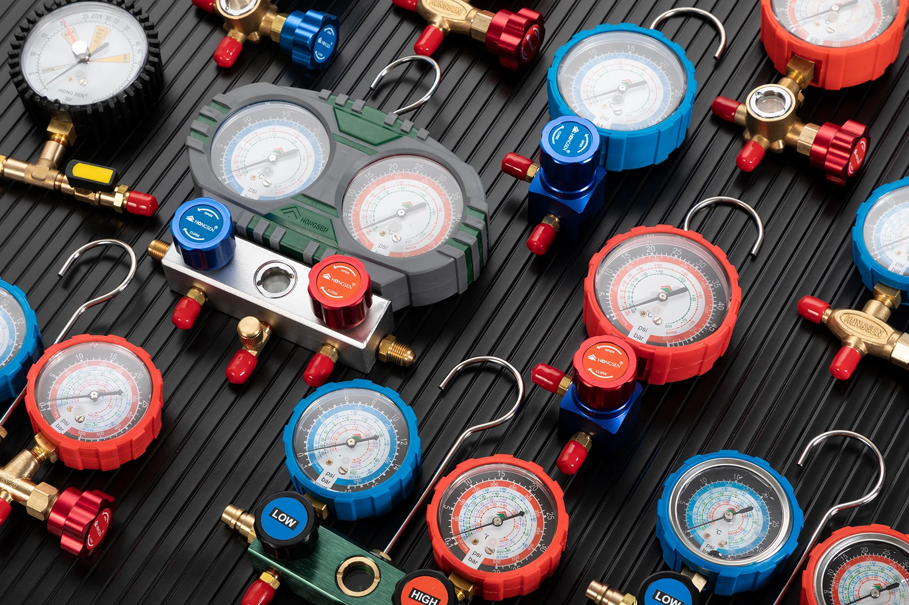 HONGSEN Digital Manifold Set for R410A, R22, R134a, R404A