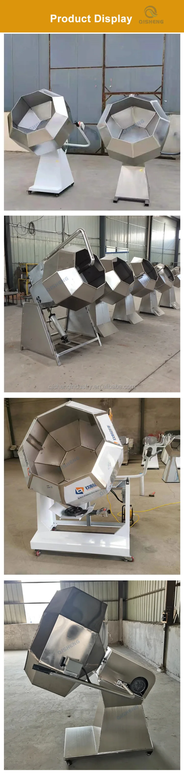 Snacks Food Nut Flavoring Mixing Coating Machine Rotary Drum Octagonal ...