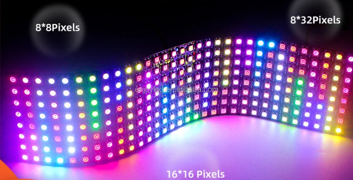WS2812B RGB LED Digital Flexible Panel Light - Addressable Matrix for ...