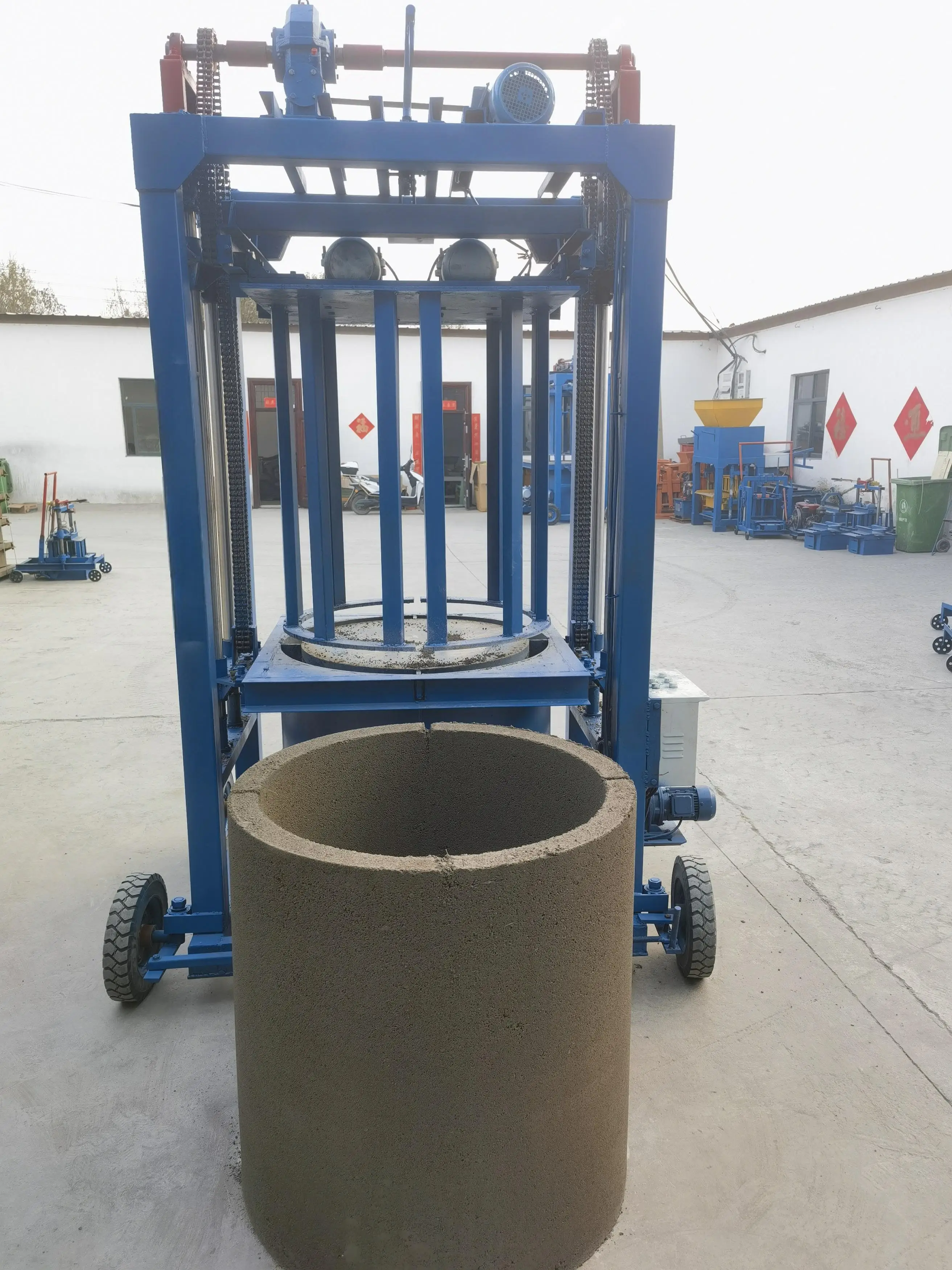 Precast Concrete Block Inspection Manhole Manufacturing Machine Side ...