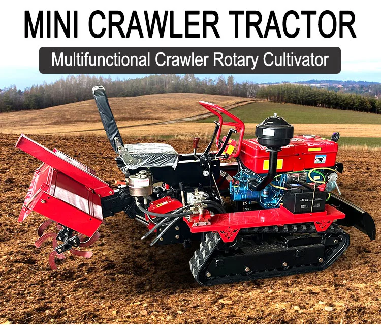 Small Crawler Tractor 25HP 35HP with Cultivator and Front Dozer ...