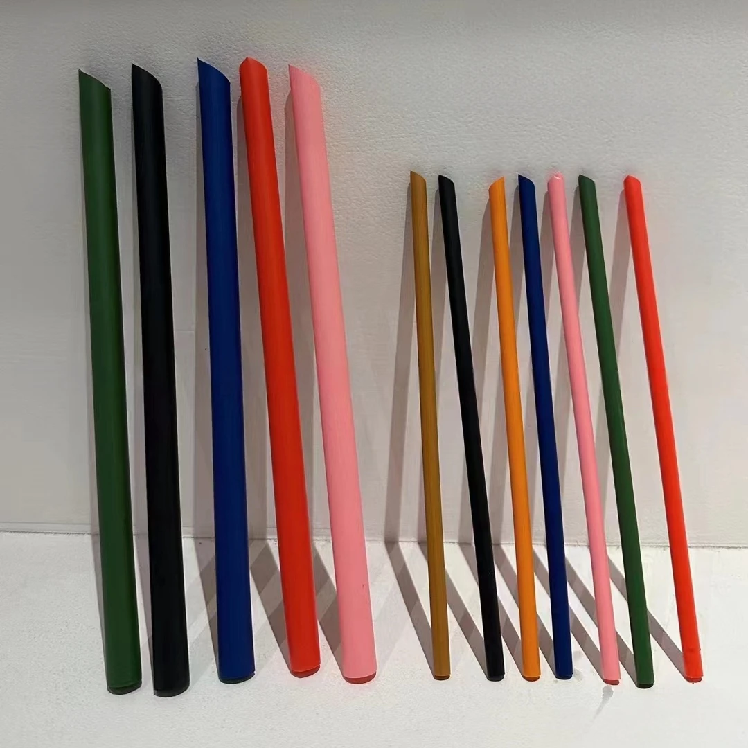 Polylactic Acid Material Colorful Bubble Tea Straight Straw Degradable