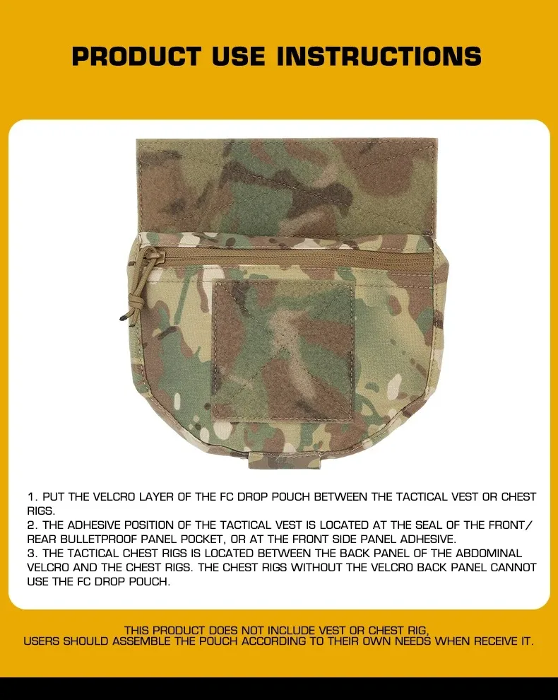 Cordura Fc Drop Pouch Chest Rigs Tactical Vest Bag With Zipper Closure ...