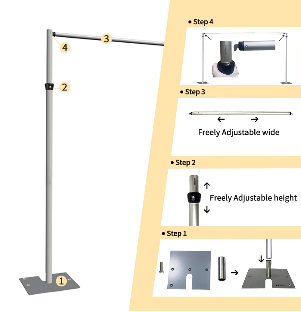 14ft X 10ft Wedding Backdrop - Adjustable Pipe and Drape