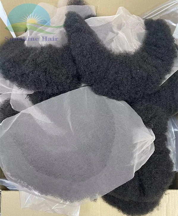 4mm Afro Curl Real Indian Human Hair Realistic Mustache and Beard Full ...