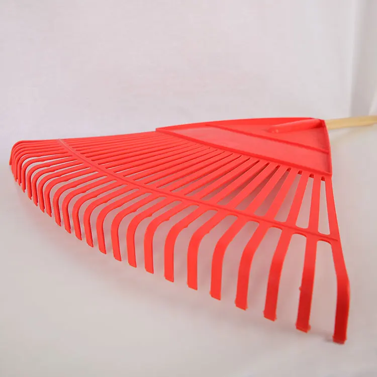 Custom 26tines Plastic Leaf Garden Rake With Wood Handle Heavy Duty ...