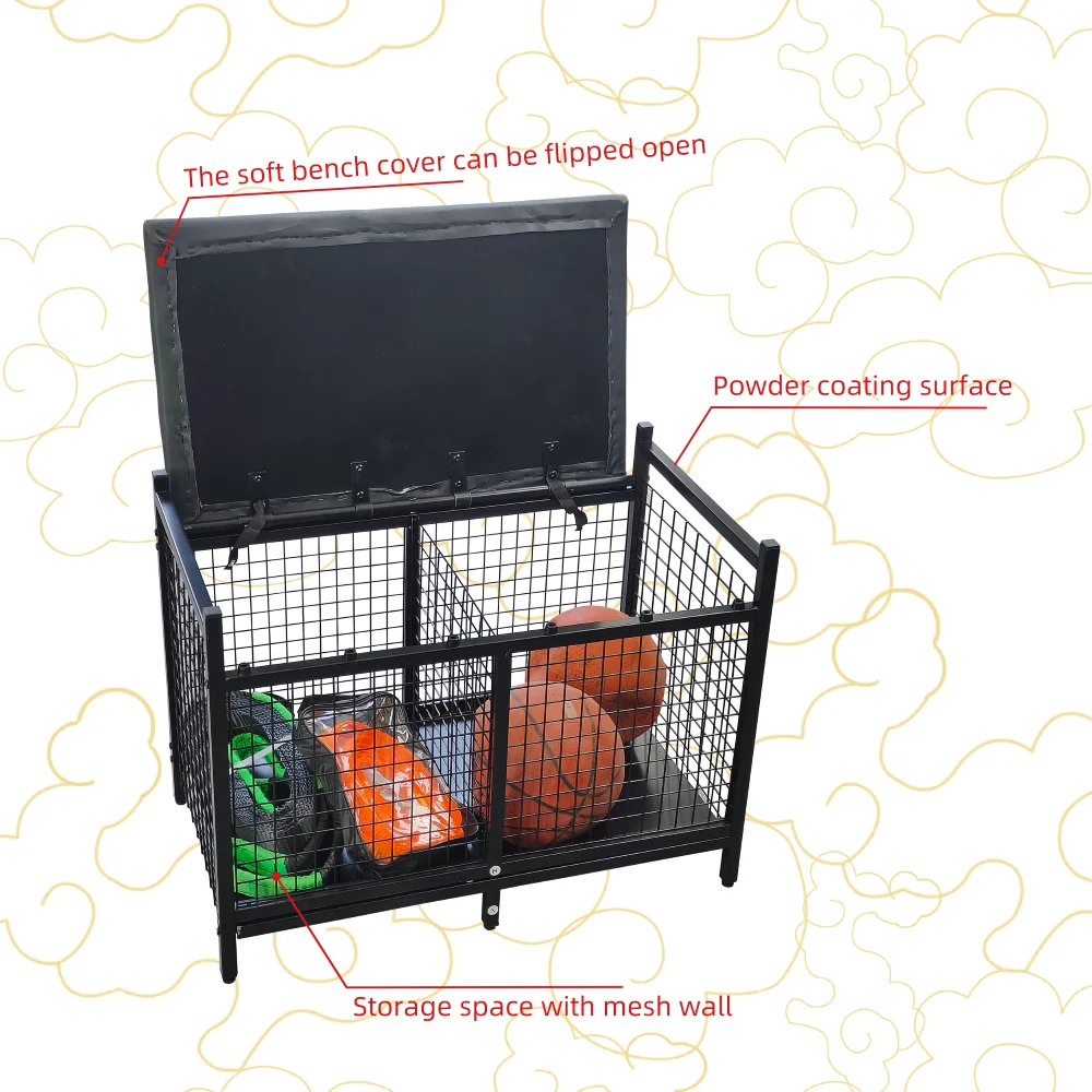 Black Workbench With Storage Containers Storage Bench Seat Metal Tool ...