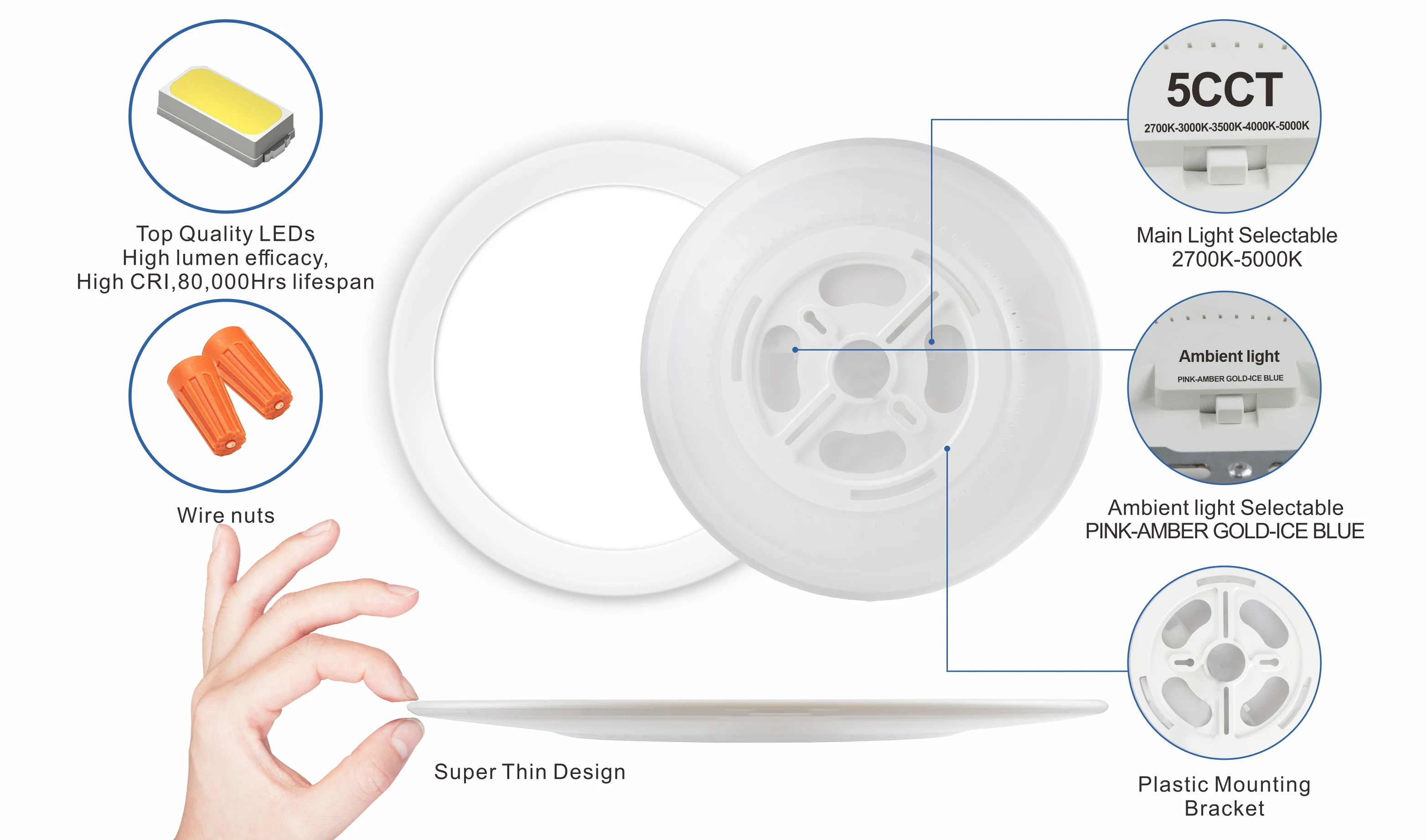 Modern Design 36w 16inch Smart Ceiling Light Panel Cct Adjustable Rgb ...