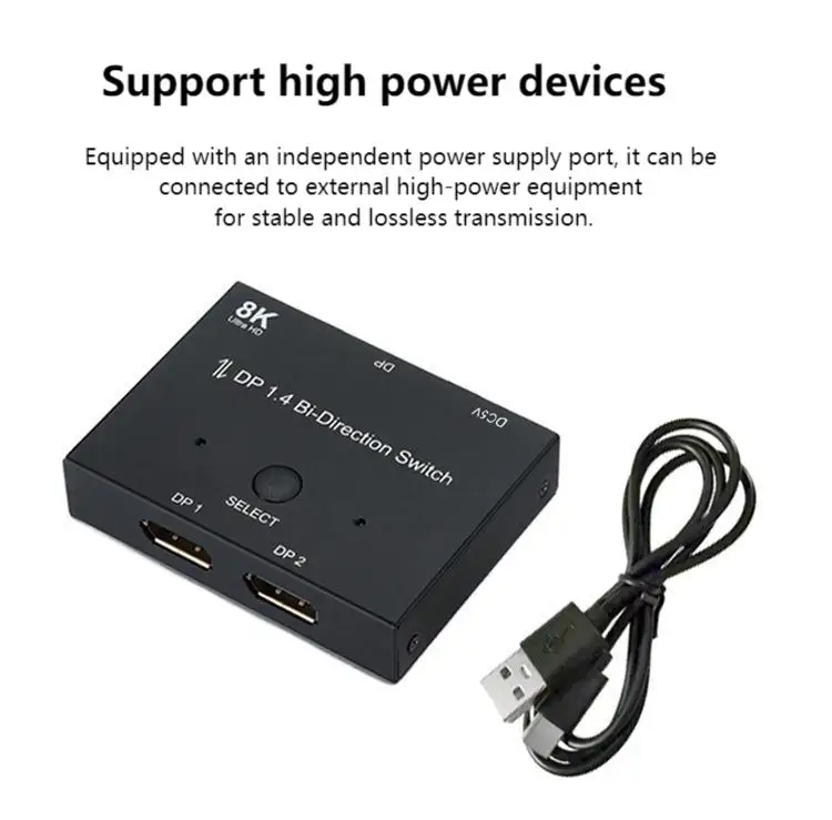 8K Display Port Switch Bi-Directional Manual Switch 2 in 1 Out ...