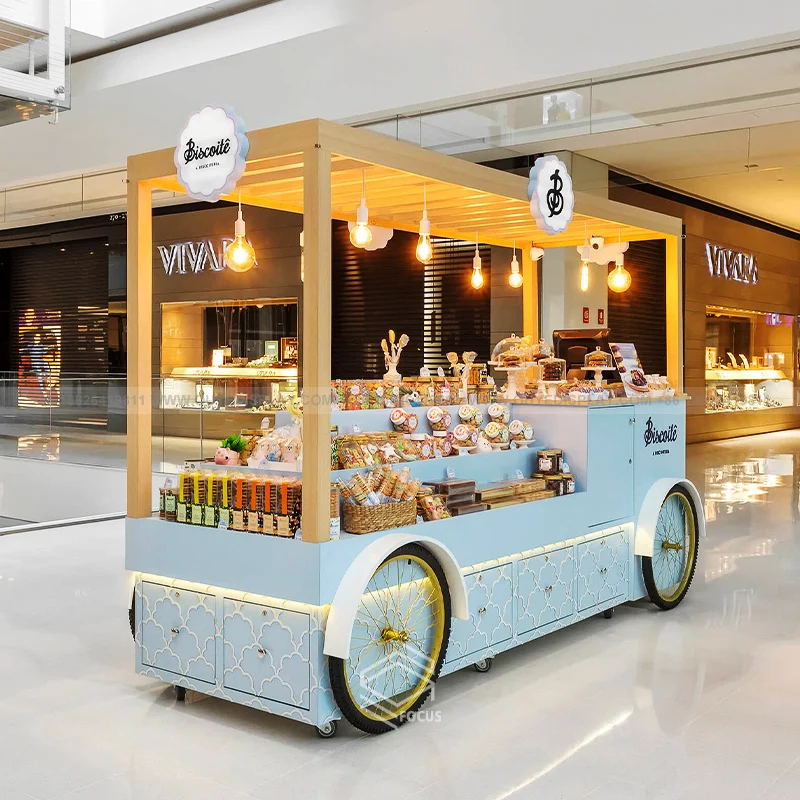 High Level 3d Shopping Mall Kiosk Cart Design Food Trolley Cart Street ...