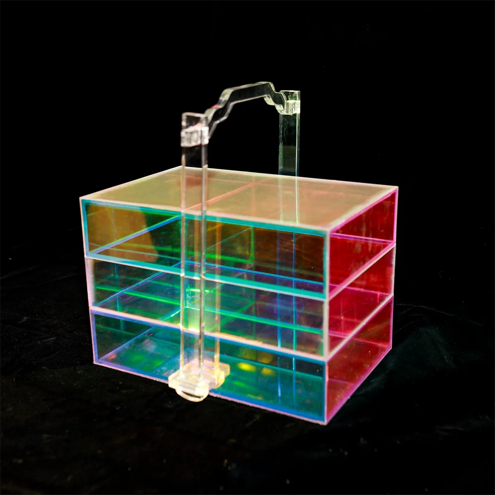 Custom 3 Compartments Acrylic Candy Box Colored Shadow Box Acrylic ...