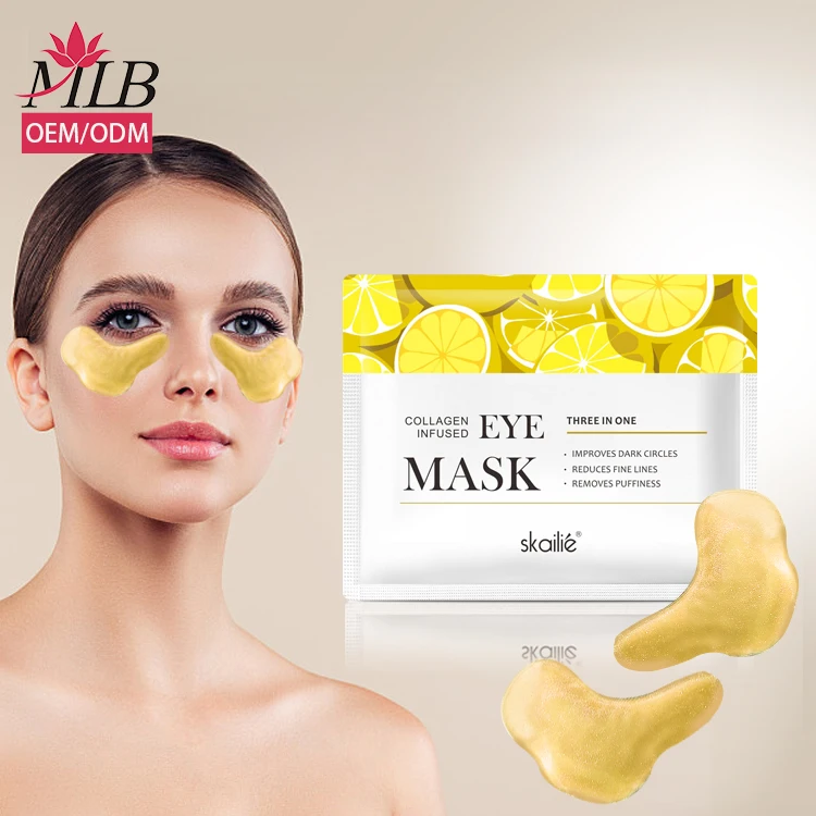 Wholesale private label eye patch collagen crystal gel eye mask gold for anti dark circle ...