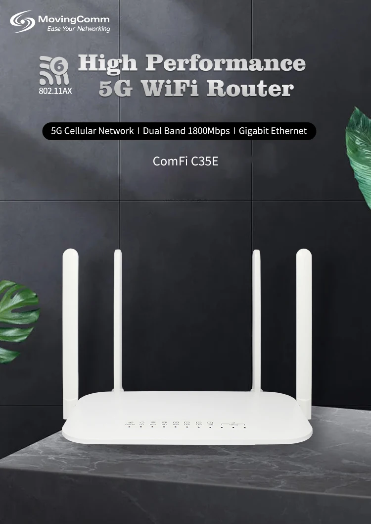 High Speed 1800mbps Dual Band 2.4g&5.8g Gigabit 4 Port Wifi6 Lte Cat12 ...