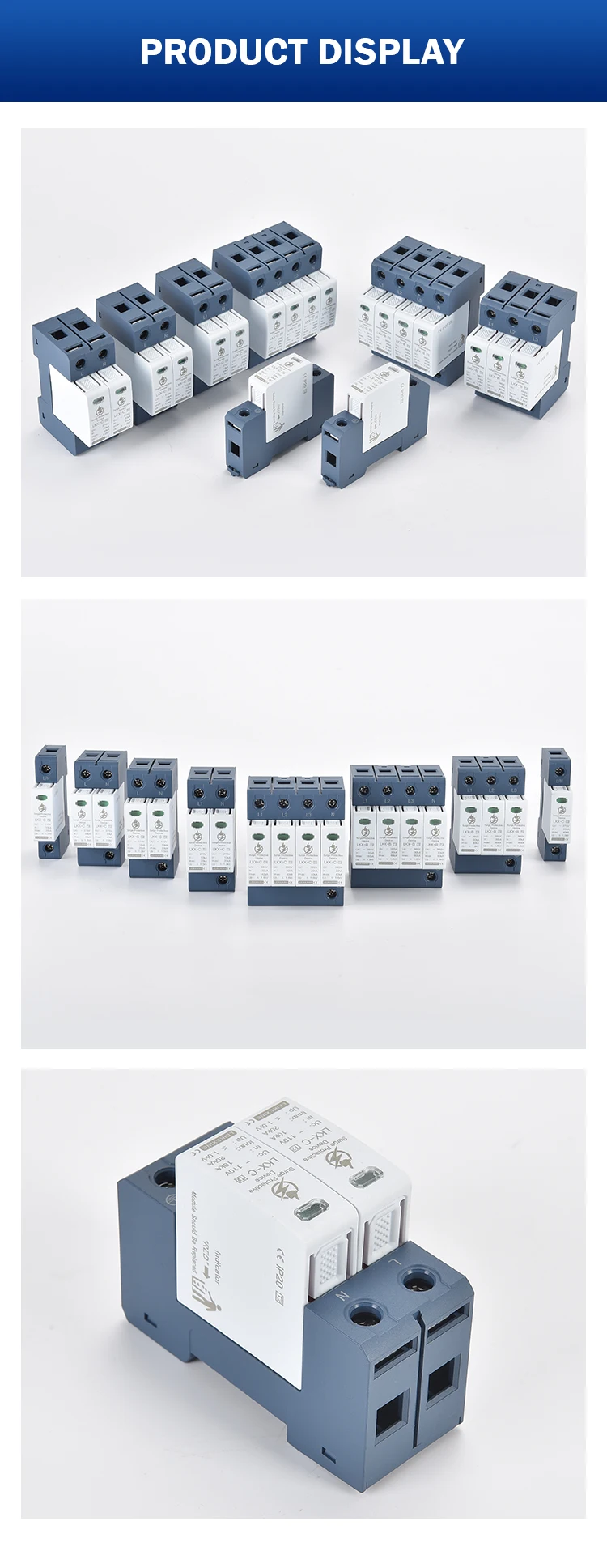 Ac SOLAR Plug-in spd Surge protection Device High Quality 4 Poles T2 ...