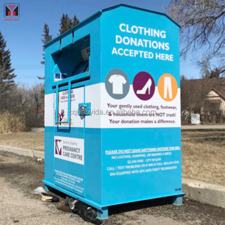 Factory Wholesale Metal Recycle Bin Clothes Donation Used Shoes Book ...