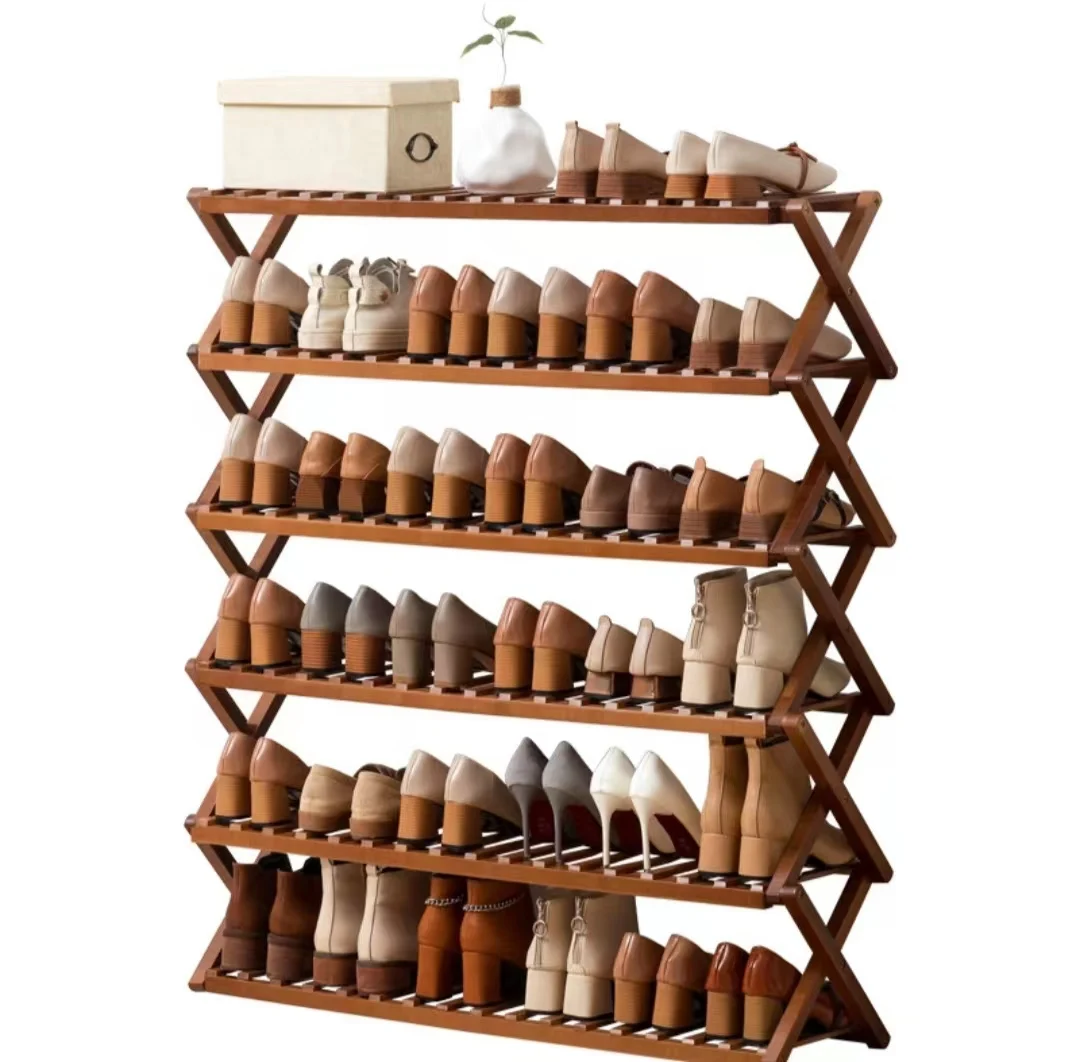 Six-layer Folding Shoe Racks Saves Space With Large Capacity,Thickens ...