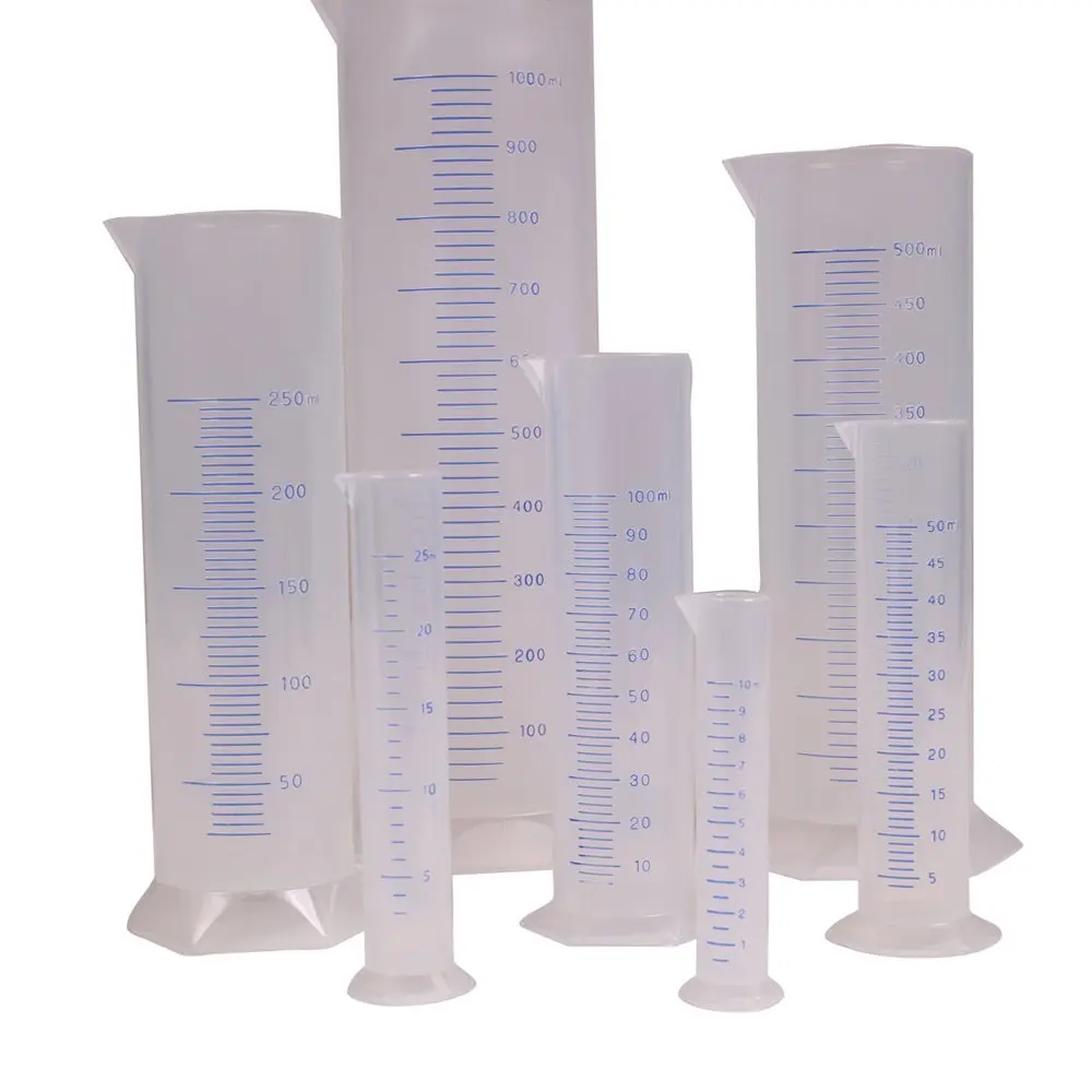 Plastic Graduated Cylinder 250 ml Transparent Measuring Cylinder Set ...