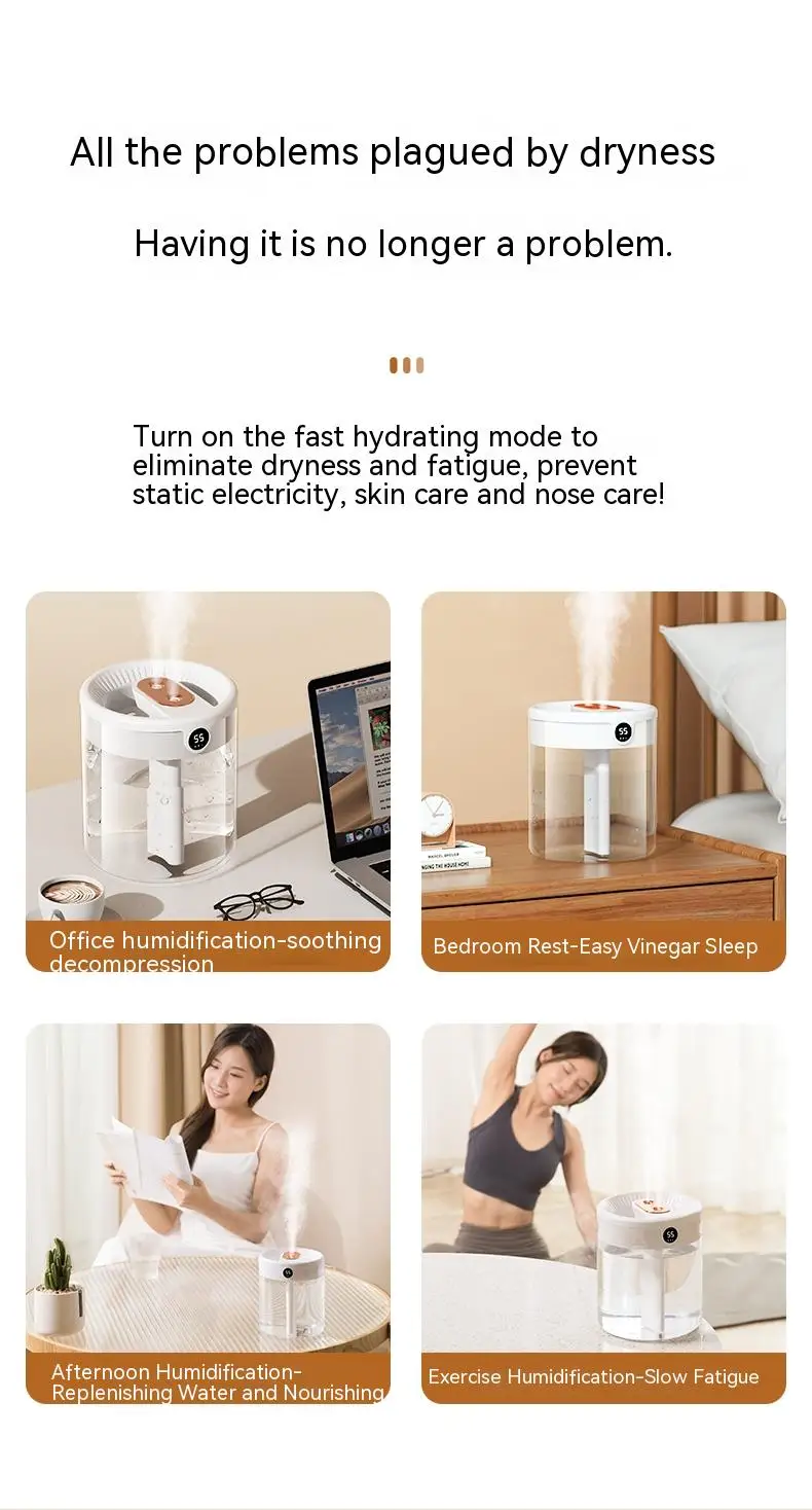 2022 New Design Ultresonic Humidifier Air Purifier 1500ml Water Tank ...