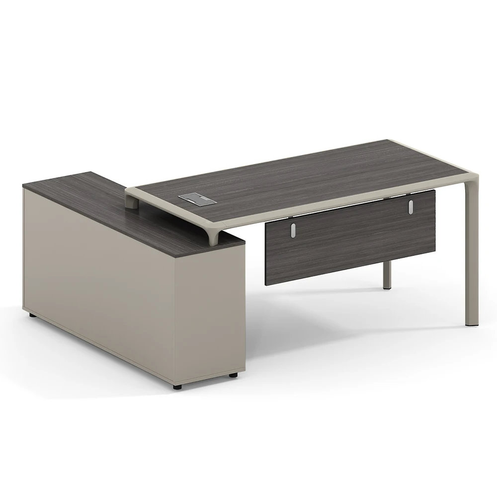 Executive Wooden Office Table Luxury Design L Shaped Painting Office ...