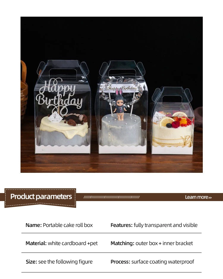 Mini Cake Transparent Square Boxes - Perfect for Takeaway