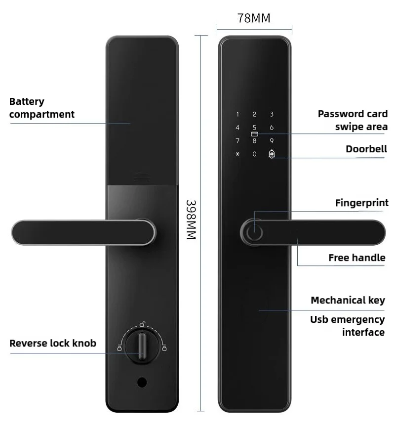 2025 Factory Tuya Smart Home Door Lock TTlock System Waterproof ...
