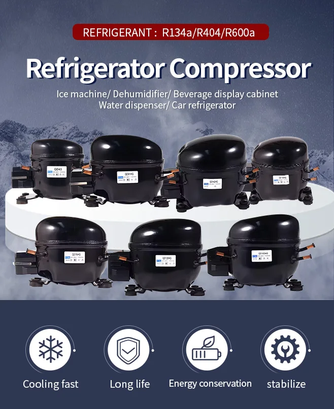 QD153HG 12v Horsepower R134a 1/4 Hp Horse Refrigerating Screw Motor ...