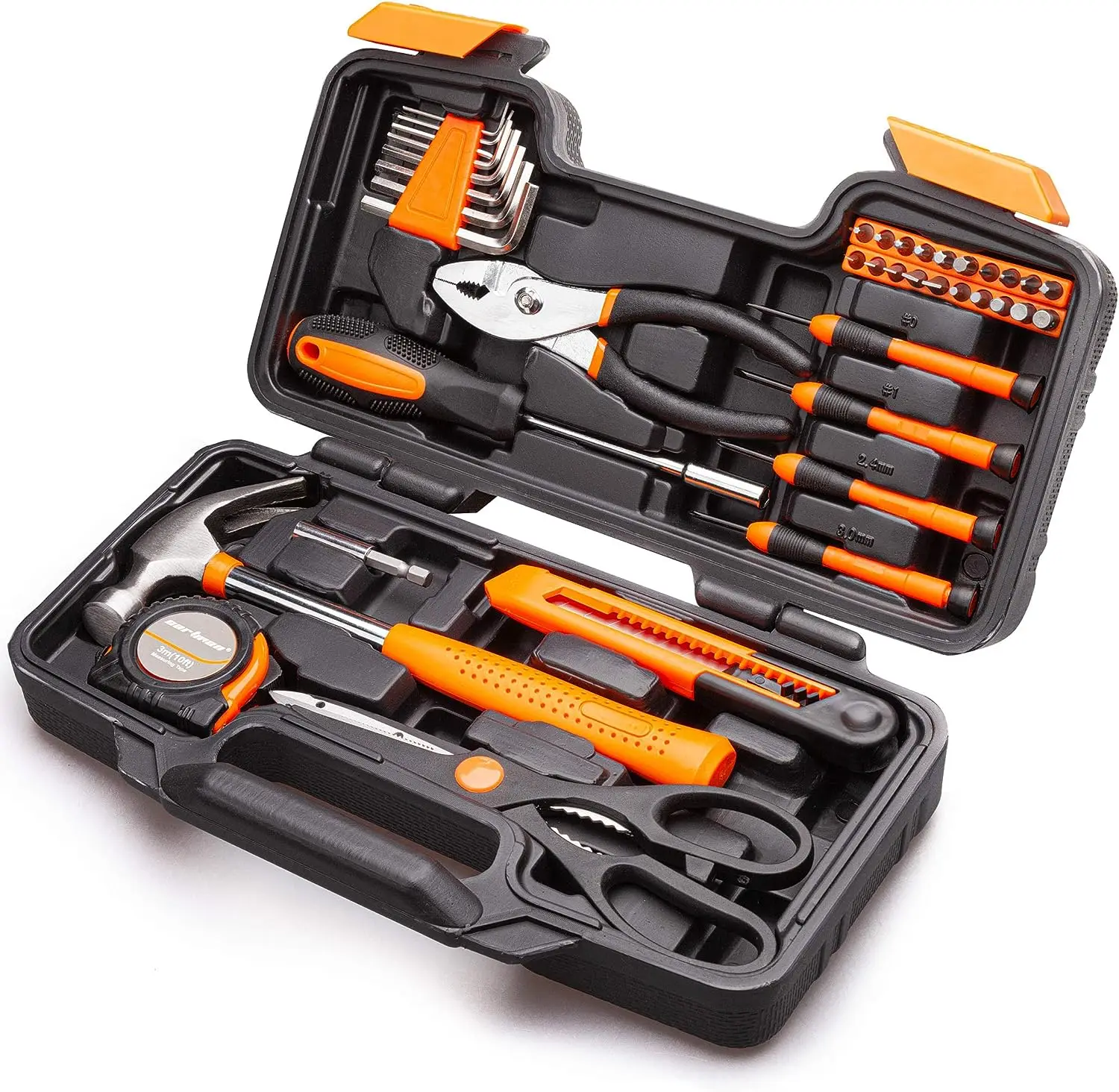 39 Piece Tool Set General Household Hand Kit With Plastic Toolbox ...