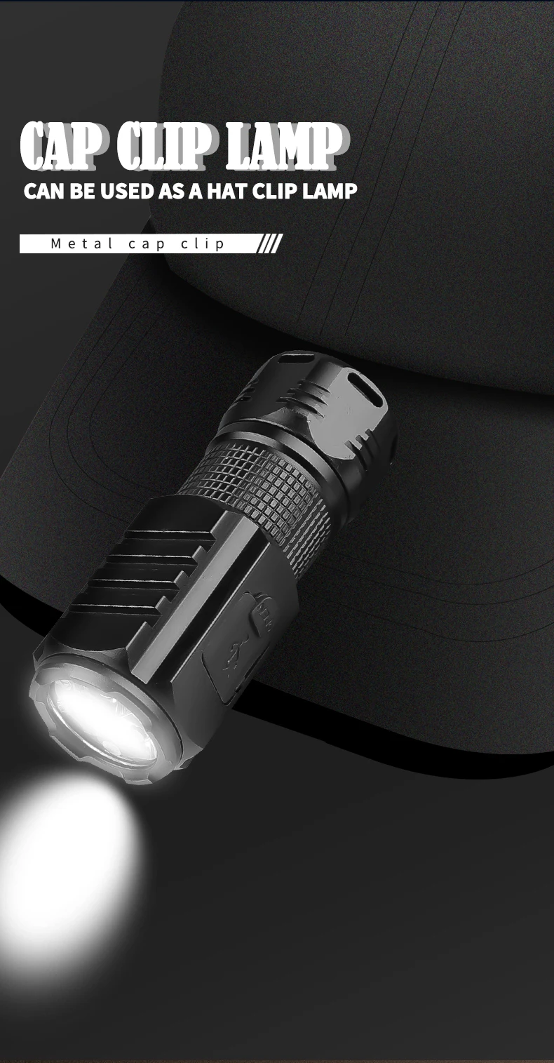 800LM 100m Powerful 3 LED Mini Flashlight - Rechargeable Torch