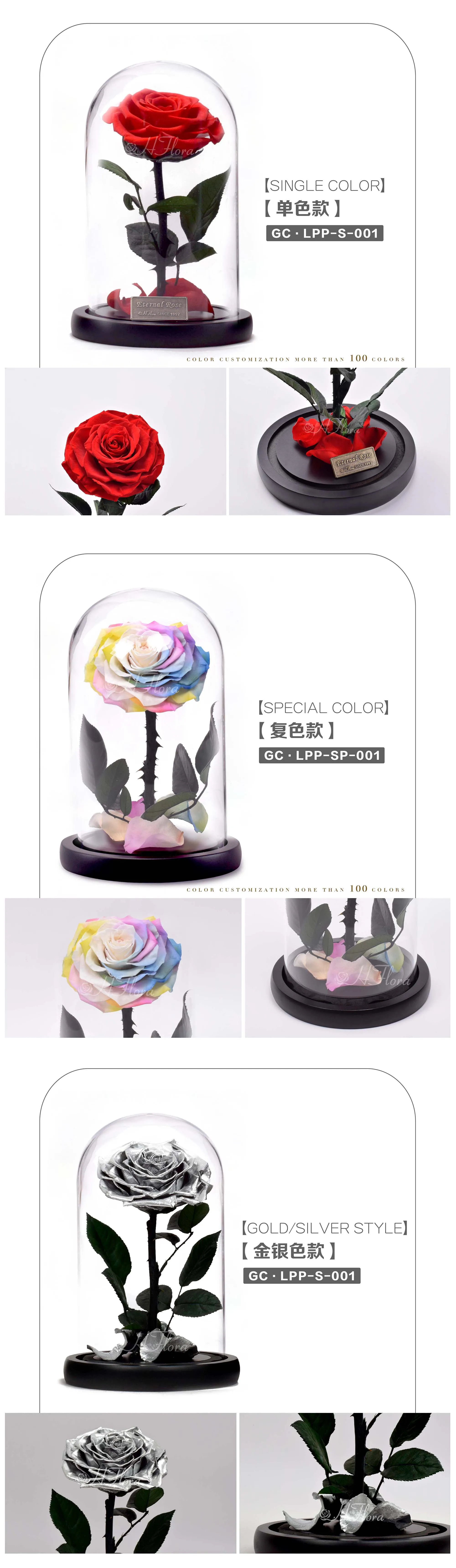 Glass Rose Preserved Rose 50 Colors Forever Stabilized Eternal Roses In ...