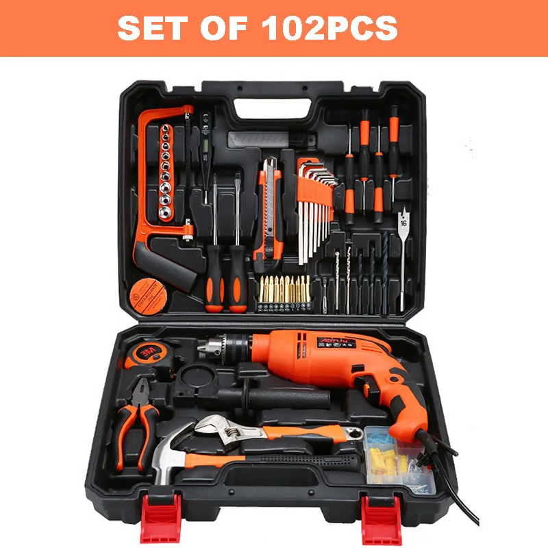 2700rpm Industrial Professional Pistol Type Electric Percussion Drill Set 1380w High Power ...