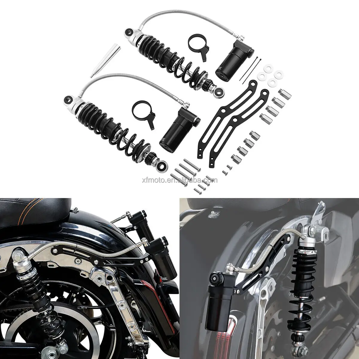 Tcmt Cvo Remote Reservoir Rear Suspension Shocks Fit For Harley Touring ...