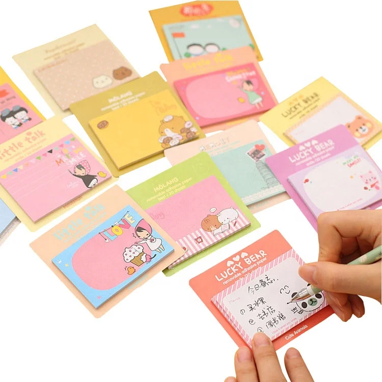 Customized 20-sheet Cute Ins Korean Cartoon Memo Pads Sticky Notes For ...