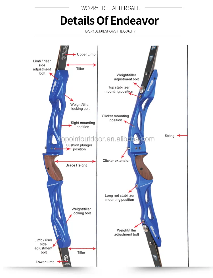 Topoint Archery Recurve Bow Riser ENDEAVOR - Durable & Versatile