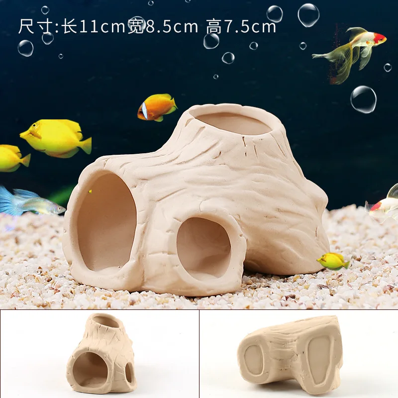 Aquarium Cave Shrimp Fish tank Pottery Jar Shape Fish Tube Cave for ...