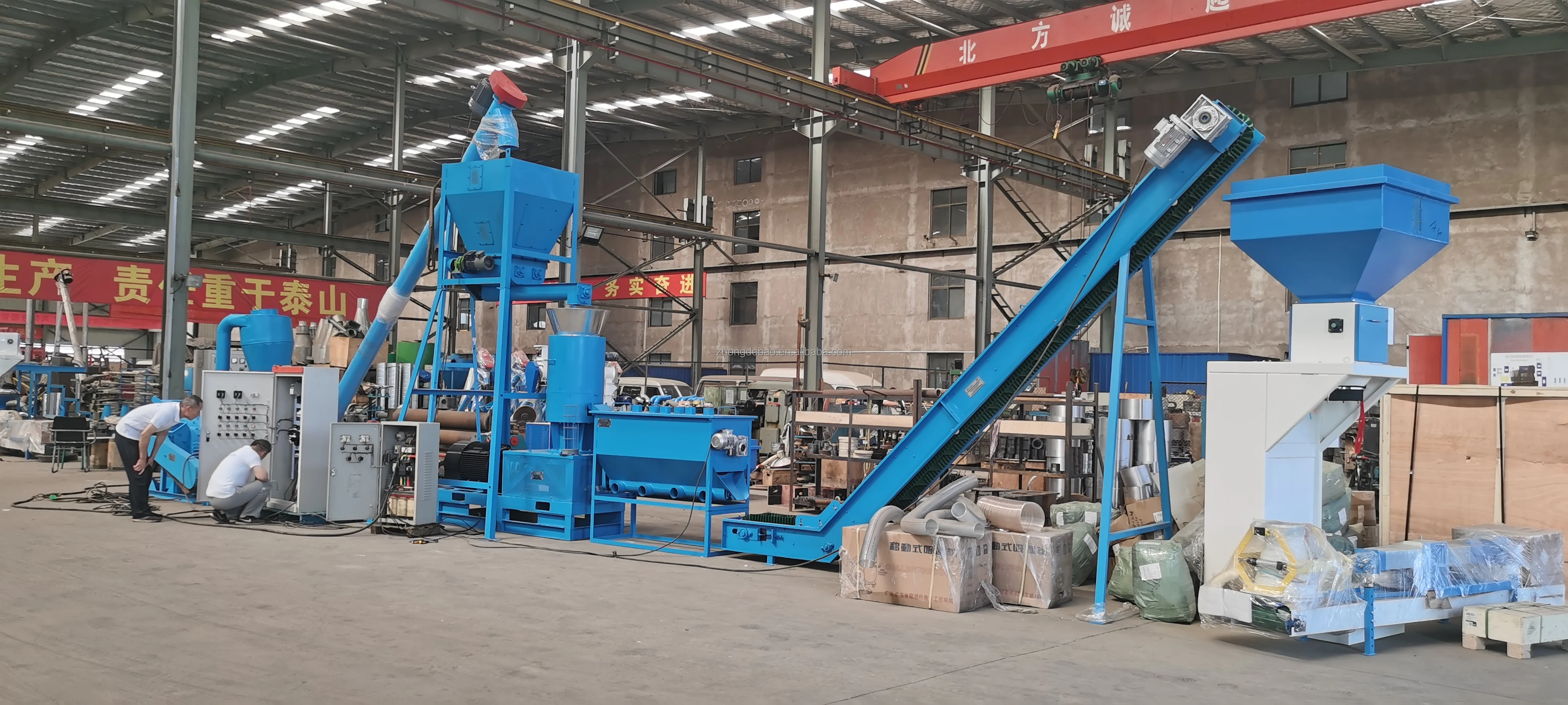 500kg/batch Cattle Feed Production Line/animal Feed Pellet Press Mill ...