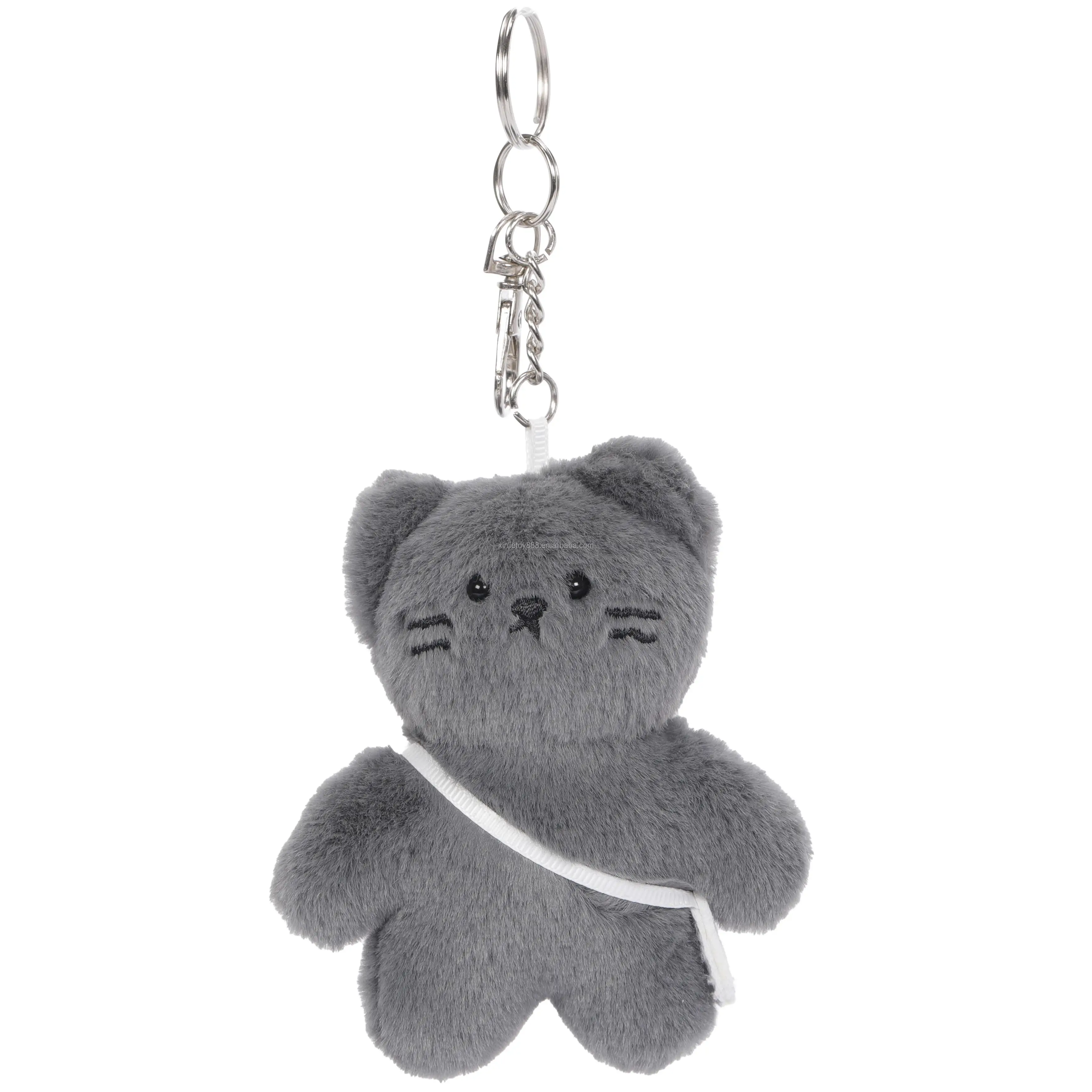 Customized Dark grey soft bear key chain Stuffed bear with ...