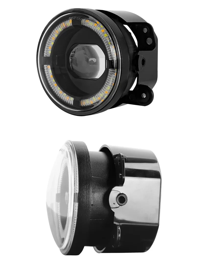 4r4''30w Round Led Fog Lights White Drl Yellow Turn Signal Front Bumper ...