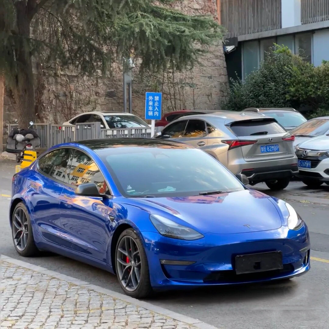 Icarnfts Car Wrap Film Car Top Vinyl Wrap Super Bright Metal Lime Blue ...