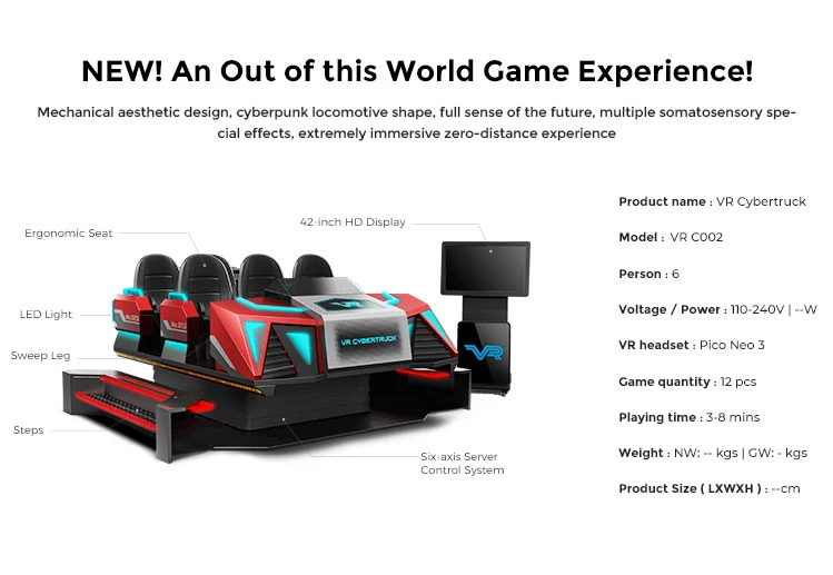VR Action Games Machine Roller Coaster Egg Chair Electric 6 Seats 6DoF ...